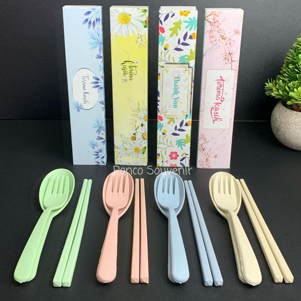 Jual 50 Set Sendok Set Jerami/ Go Green/ Import Kemasan Box Slorok ...