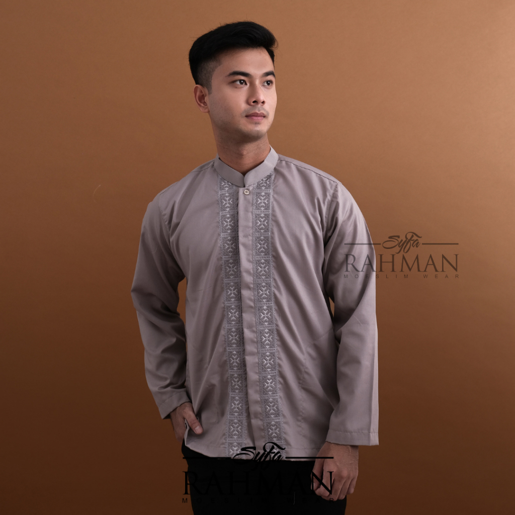 Jual Syfa Rahman - Baju Kemeja Koko Bordir Lengan Panjang Katun Qhabil ...
