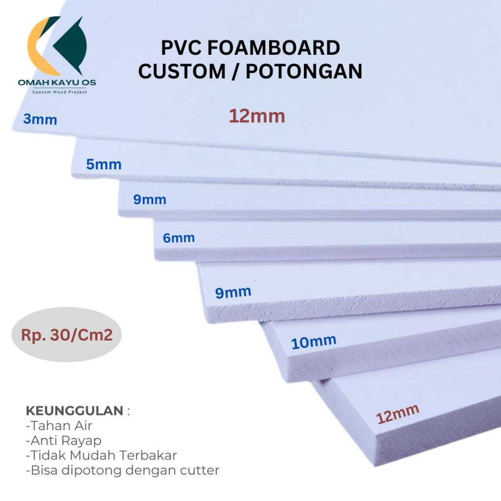 Jual PVC Foamboard PVC Board Potongan Custom Anti Rayap Tahan Air 12mm ...