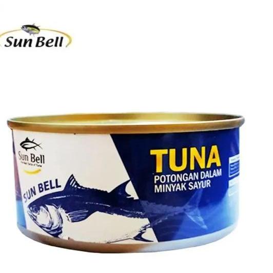 Jual Sun Bell Tuna Chunk In Soya Bean Oil 185GR/ tuna kaleng/ sunbell ...