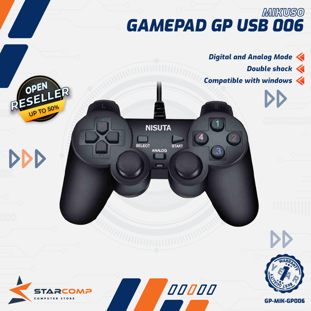 Jual Mikuso GAMEPAD GP USB 006 USB Dual Shock Gamepad Stick | Shopee Indonesia