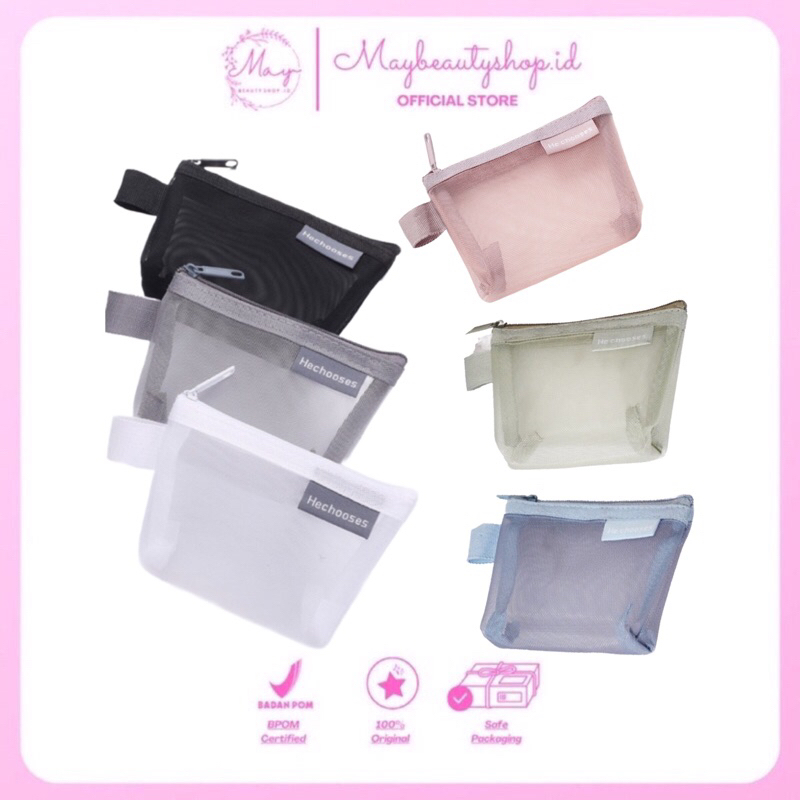 Jual Tas pouch jaring/Pouch transparan alat tulis/ Dompet kosmetik ...
