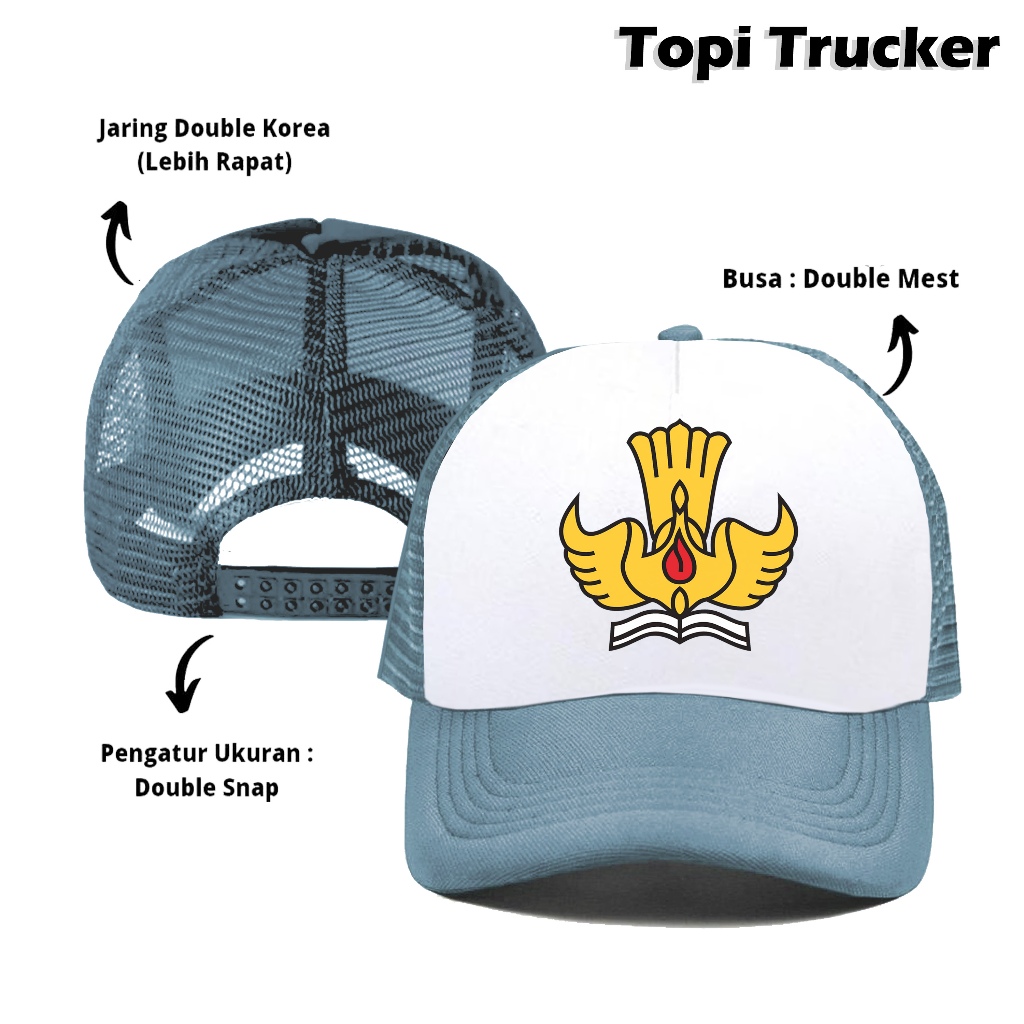 Jual Topi Trucker Sablon Logo SD SMP SMA SMK STM Topi Pria Wanita ...