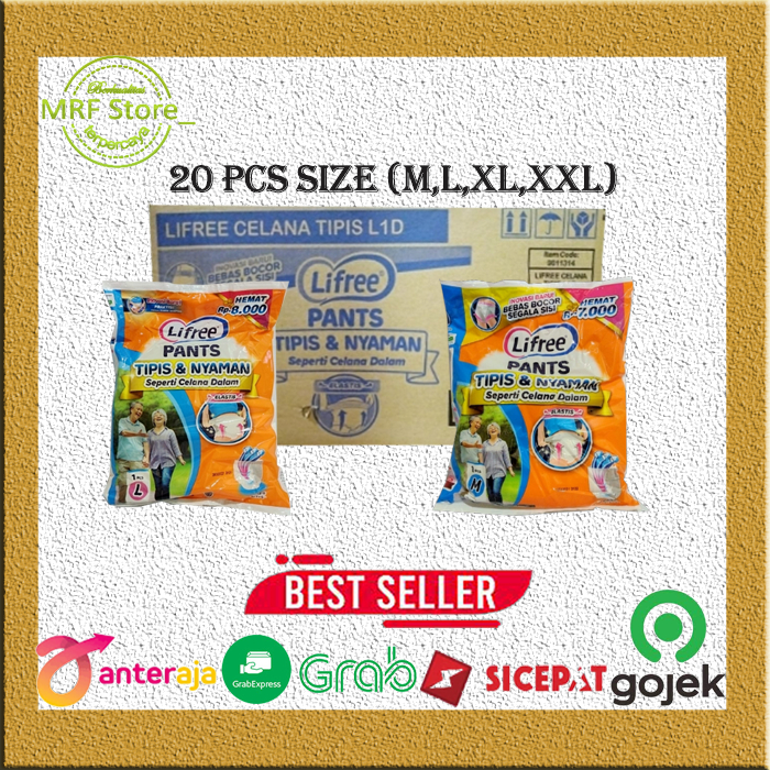 Jual LIFREE PANTS 20 PCS - LIFREE POPOK CELANA DEWASA SATUAN - SACHET RENCENG 20PCS SIZE M L XL ...
