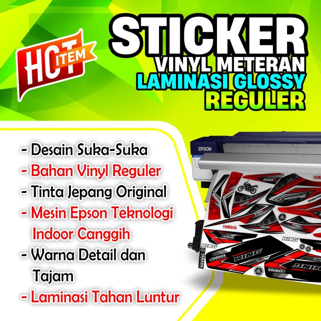 Jual Cetak Sticker Vinly Meteran Laminasi Glossy | Shopee Indonesia