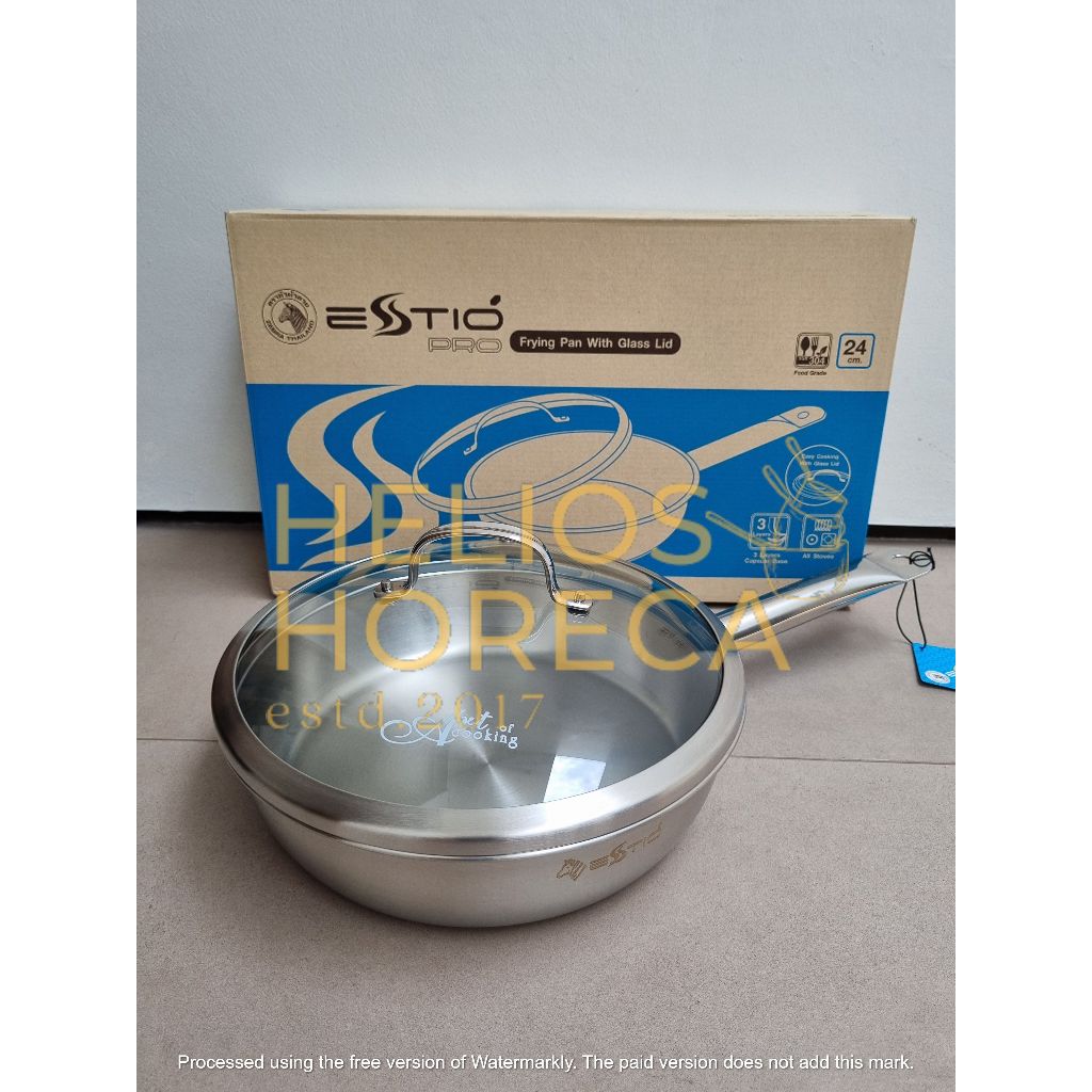 Jual Zebra Estio Pro Fry Pan with Glass Lid SUS-304 Frying Pan + Tutup ...