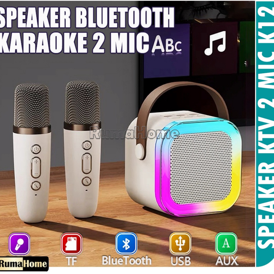 Jual Hal Karaoke Speaker Bluetooth 2 mic 1 set garansi 1 tahun Mini ...