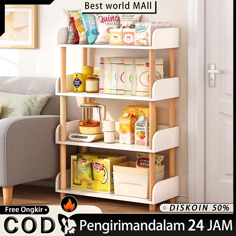 Jual rak makanan ringan Kayu Rak Buku Minimalis 6 Susun Rak Kayu Lemari ...