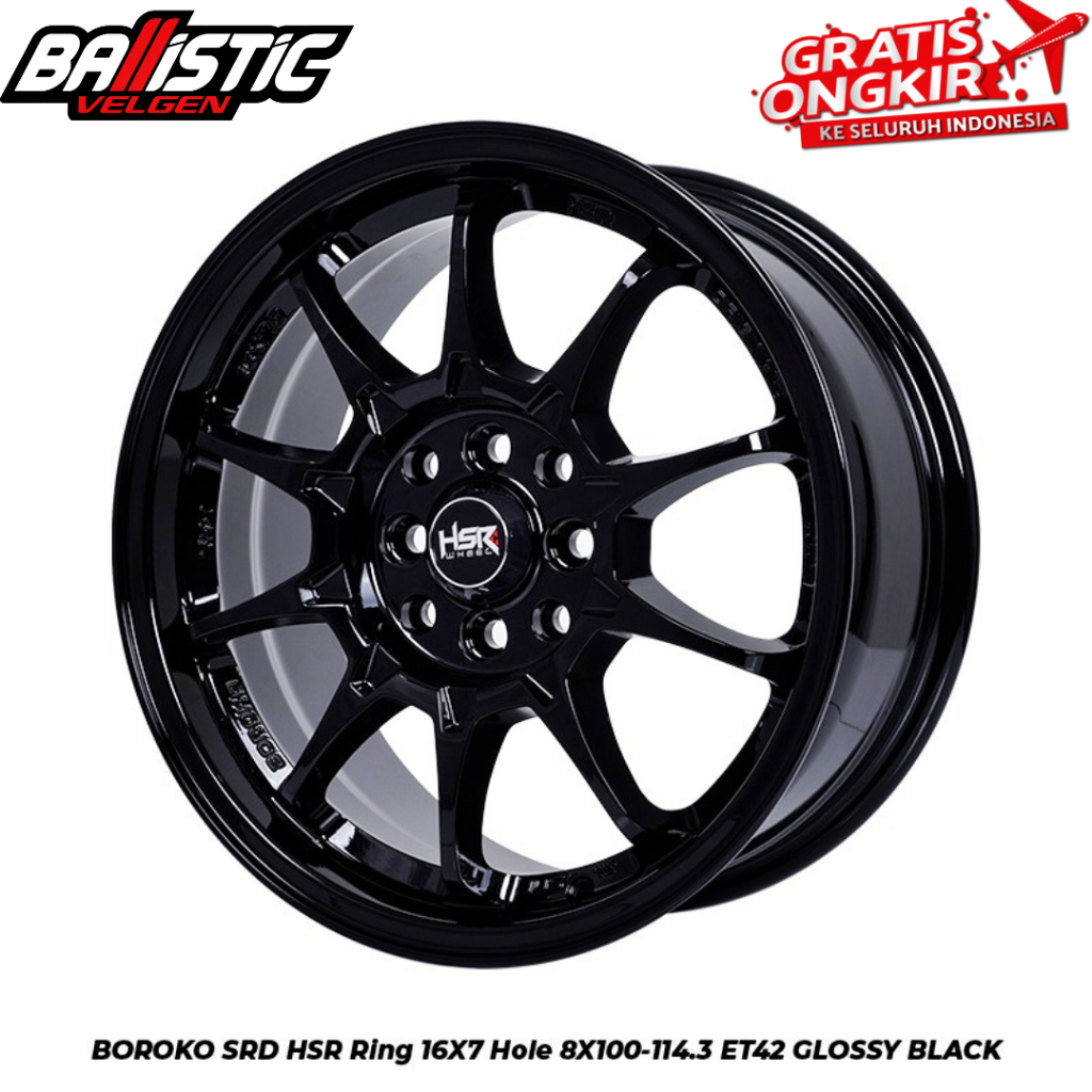 Jual Promo velg racing mobil grand livina evalia march ring 16 HSR Boroko SRD R16 lebar 7 black ...
