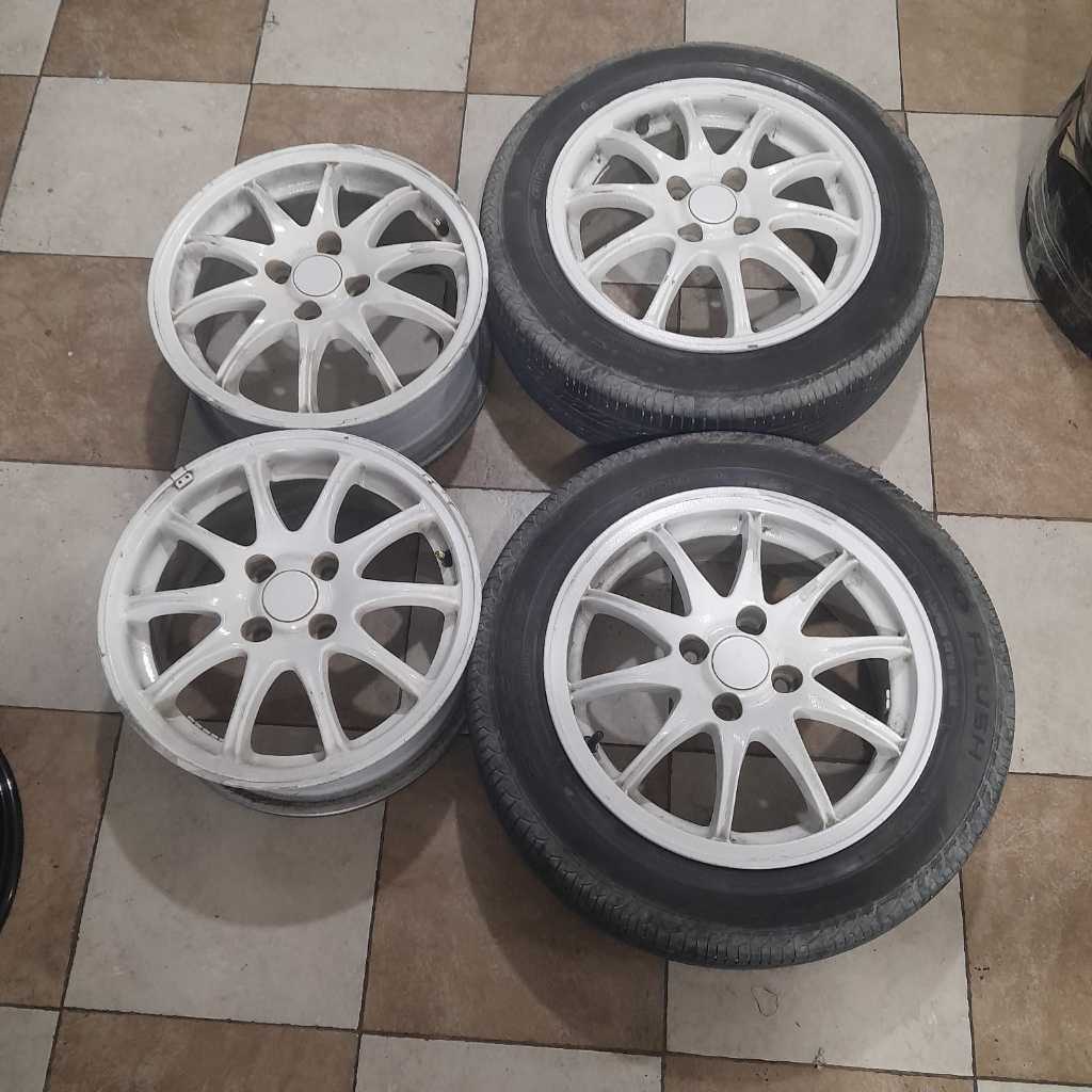 Jual Velg Mobil Bekas Enkei r15x6 4x100 et53 white + ban accelera 185 ...