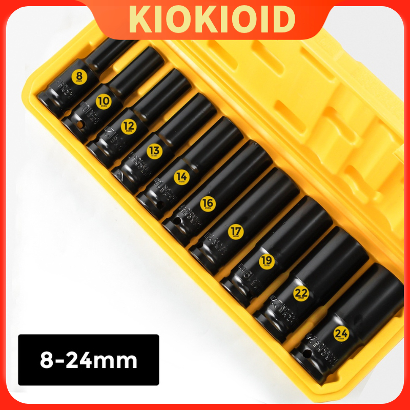 Jual Mata Shok Impact Mata Socket Extention Impact Socket 10 pcs 1/2 Inch Mata Sok Panjang 8mm ...