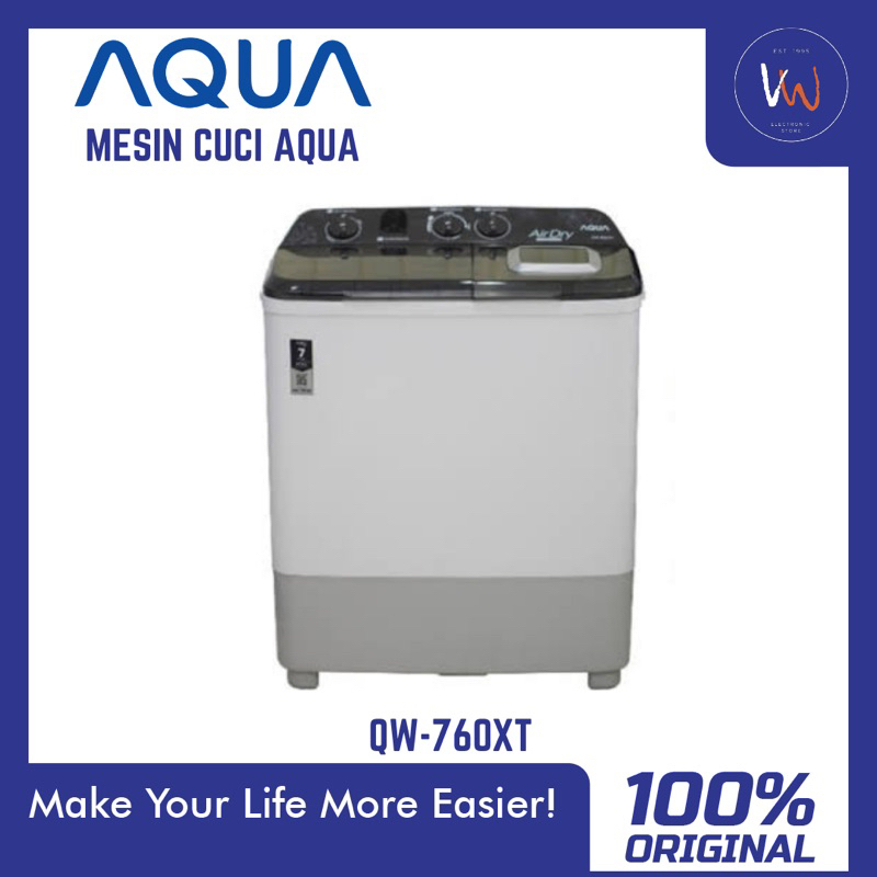 Jual Mesin Cuci 2 Tabung Aqua QW-760XT 7 KG / Mesin Cuci 7 KG | Shopee Indonesia