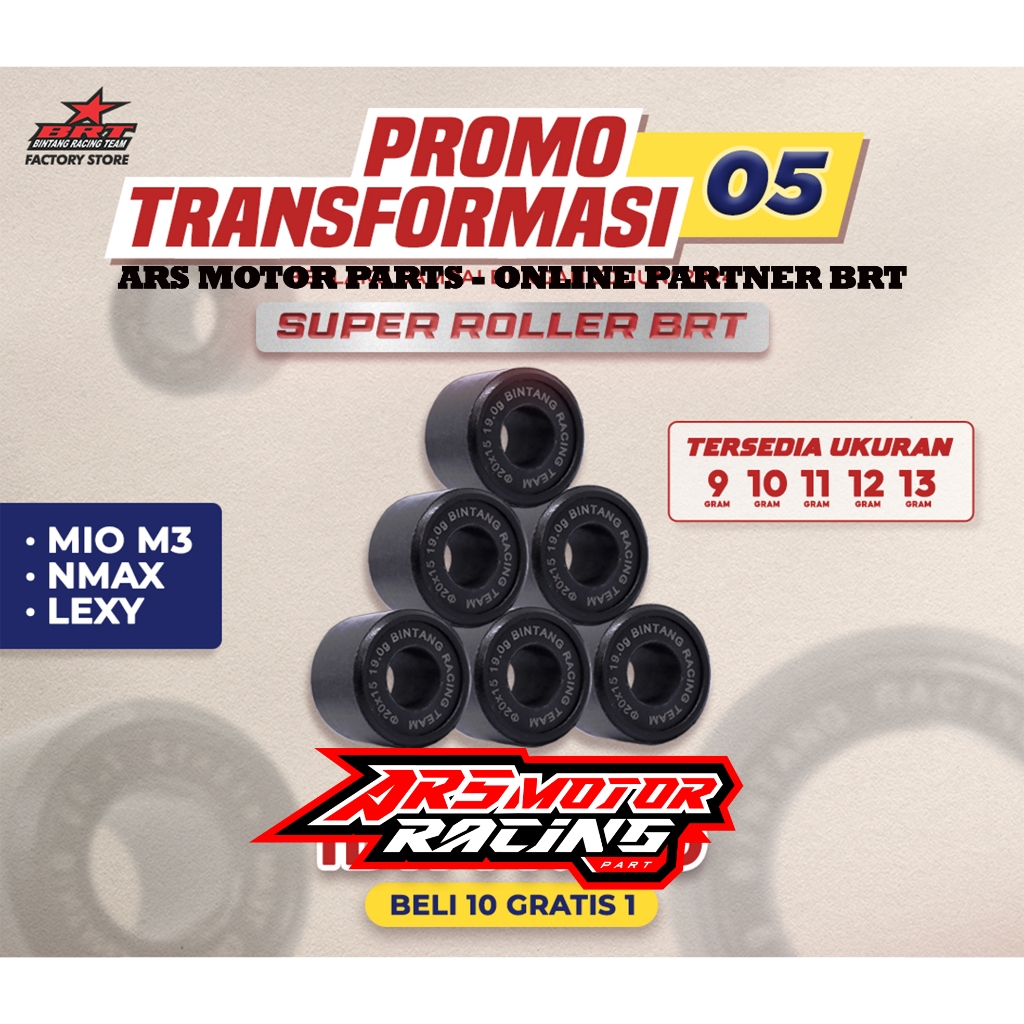 Jual ROLLER BRT AEROX 155 - NEW AEROX 155 - 9 10 11 12 13 GRAM - SUPER ...
