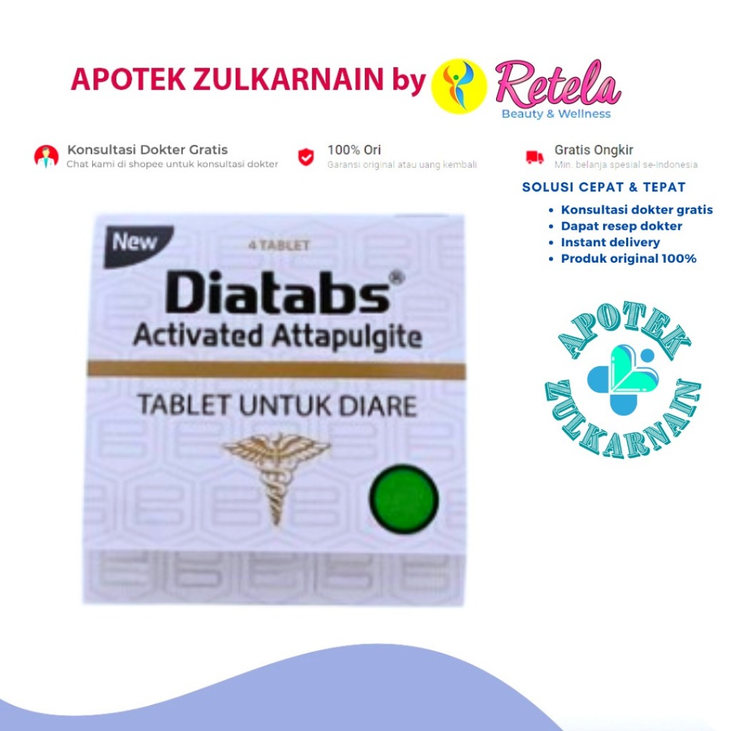 Jual NEW DIATAB 1 STRIPI 4 TABLET | Shopee Indonesia