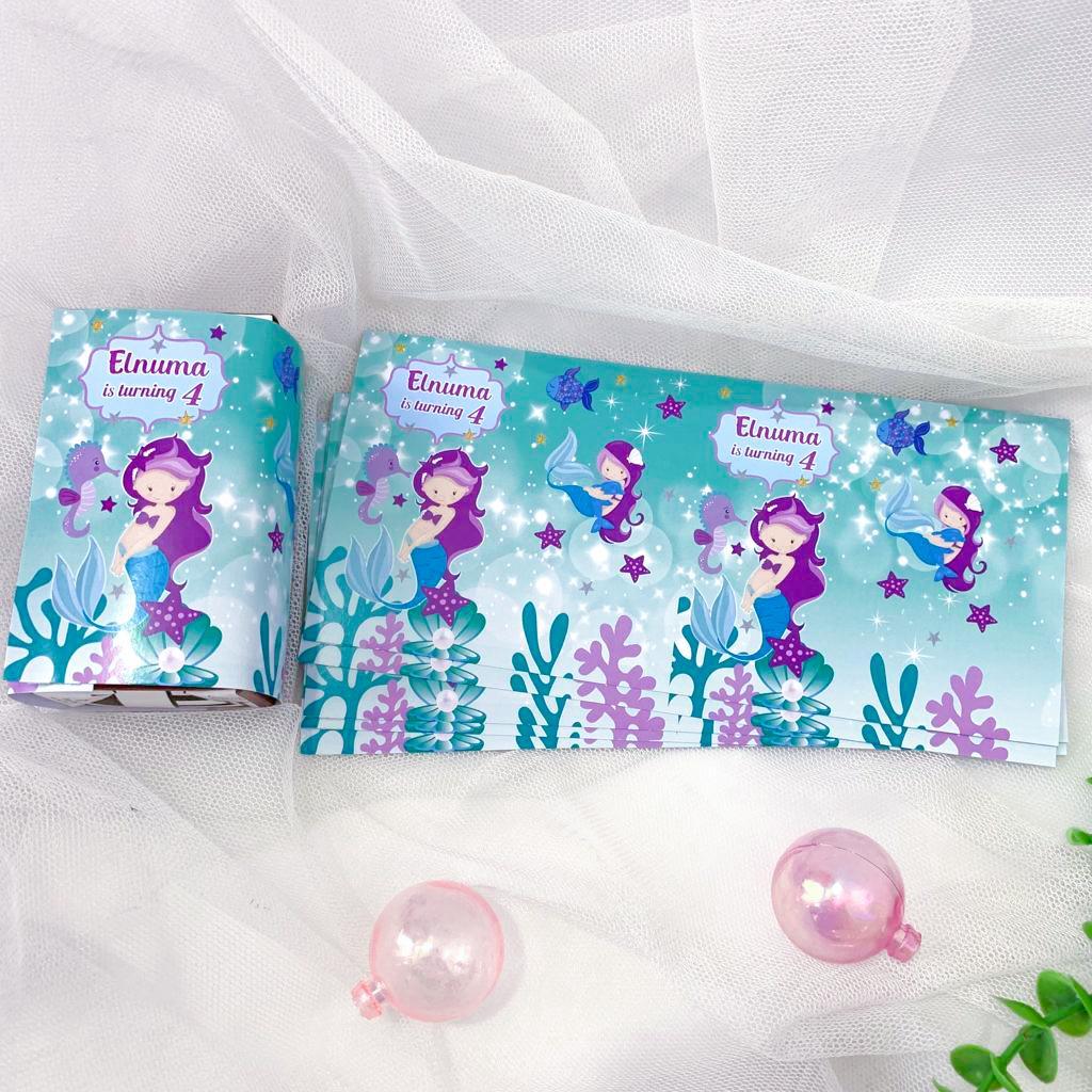 Jual Label Susu Kotak Mermaid Tosca / Ulang Tahun / Label Dessert Table ...