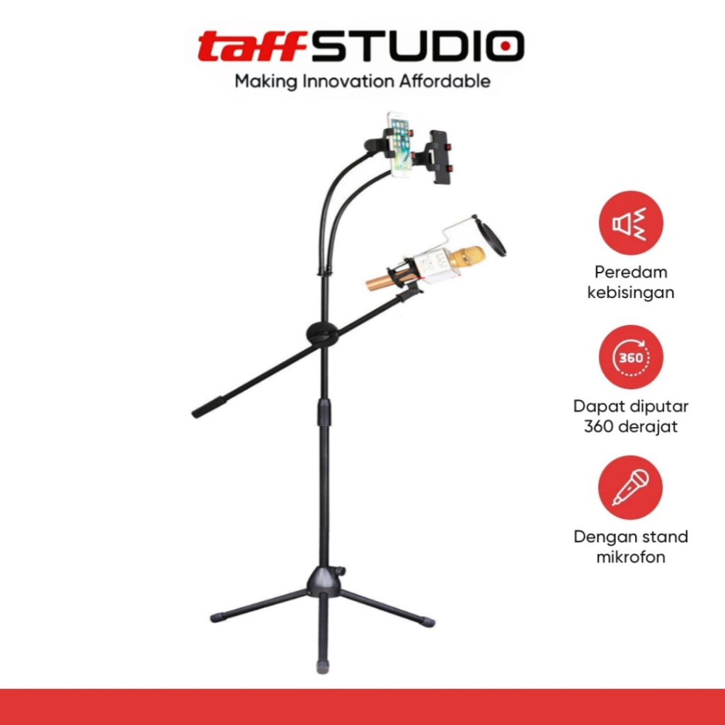 Jual TaffSTUDIO Stand Mic Lantai Komplit NB-03 Microphone Smartphone ...