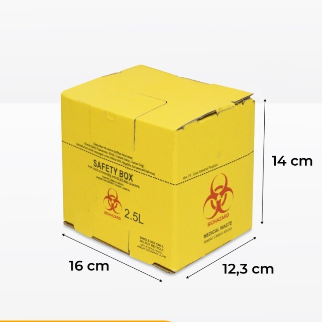 Jual Safety Box 2.5 L Safety Box Medis 2.5 Liter Tempat Sampah Medis 2. ...