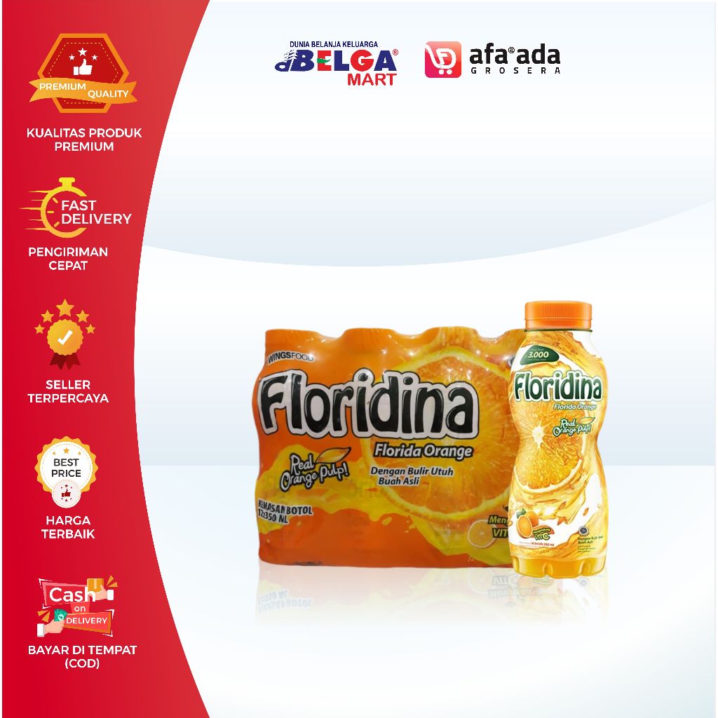 Jual FLORIDINA Orange 350ml | harga untuk 1 slop (isi 12 botol ...