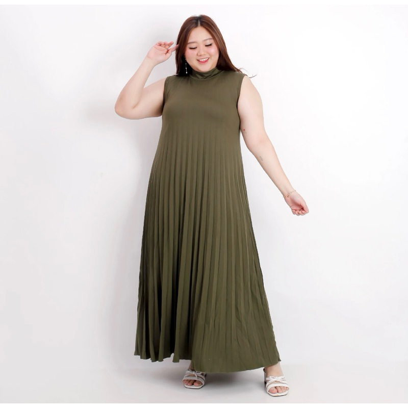 Jual Pleated Dress Jumbo L-XXL Inner Dress Plisket Mayung Big Size ...