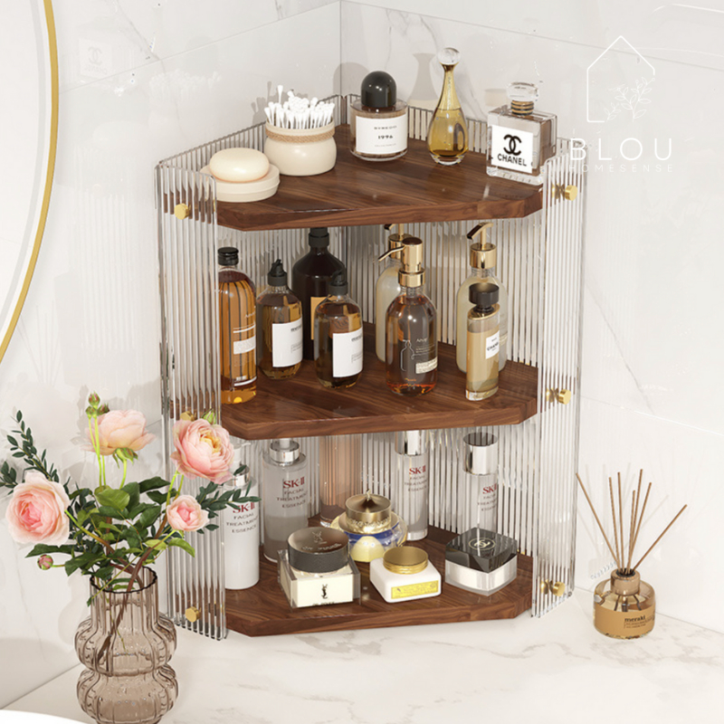 Jual Blou Rak Sudut Kayu Akrilik Unik Korean Minimalis rak kosmetik ...