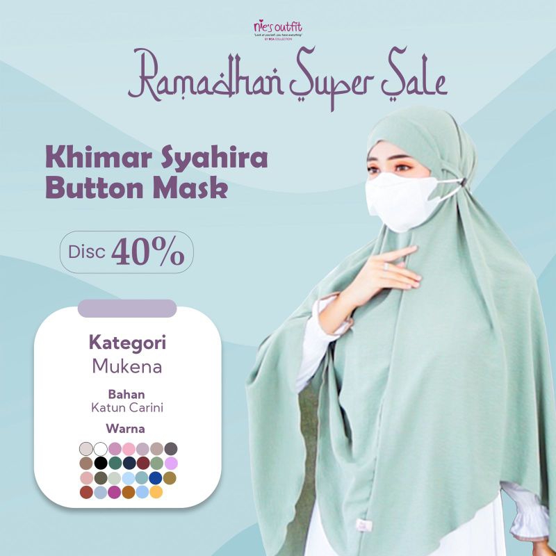 Jual Hijab Instant dengan Kancing Masker NIES OUTFIT Khimar SYAHIRA ...