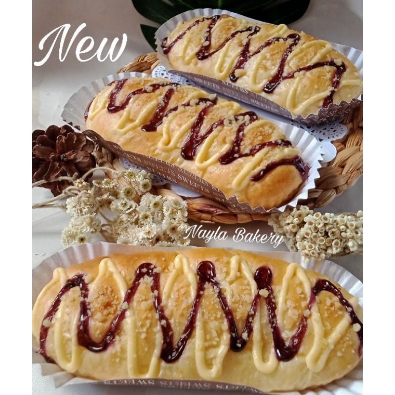 Jual Roti Blueberry crumble/roti manis/Blueberry vanilla crumble ...