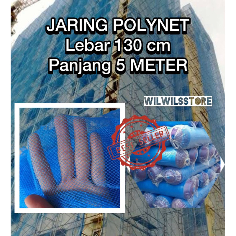 Jual Jaring Pengaman Proyek Polynet Lebar 130cm (Paket 5 Meter ...