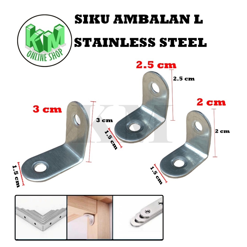 Jual Bracket Siku Ambalan L/ Siku L 1.6cm x 2.5cm x 2.5cm | Shopee ...