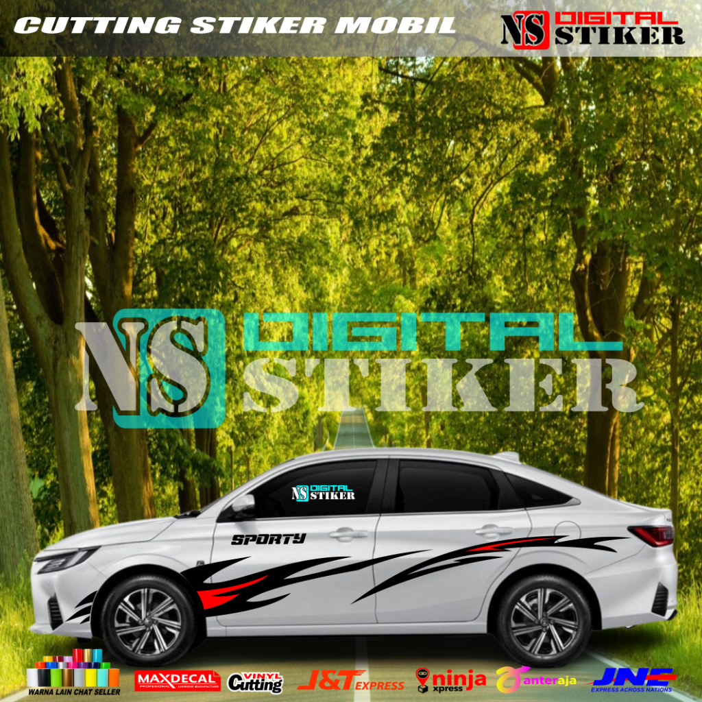 Jual Stiker sepasang cutting striping sedan tribal 2 warna keren ...