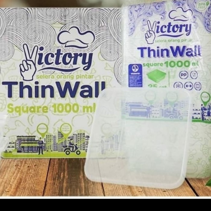 Jual [1 pack] Thinwall Square 1000 ml - 3000 ml Victory isi 25 pcs ...