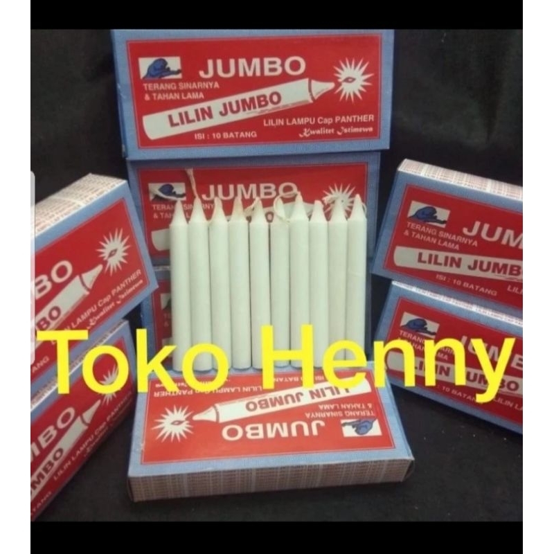 Jual LILIN MATI LAMPU JUMBO 10 BATANG PANJANG 13 cm.. merk panther ...