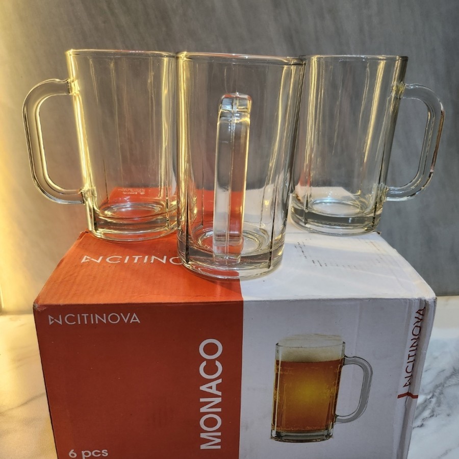 Jual Gelas Kaca Monaco BEER MUG 360ML (1 SET 6PCS) | Shopee Indonesia