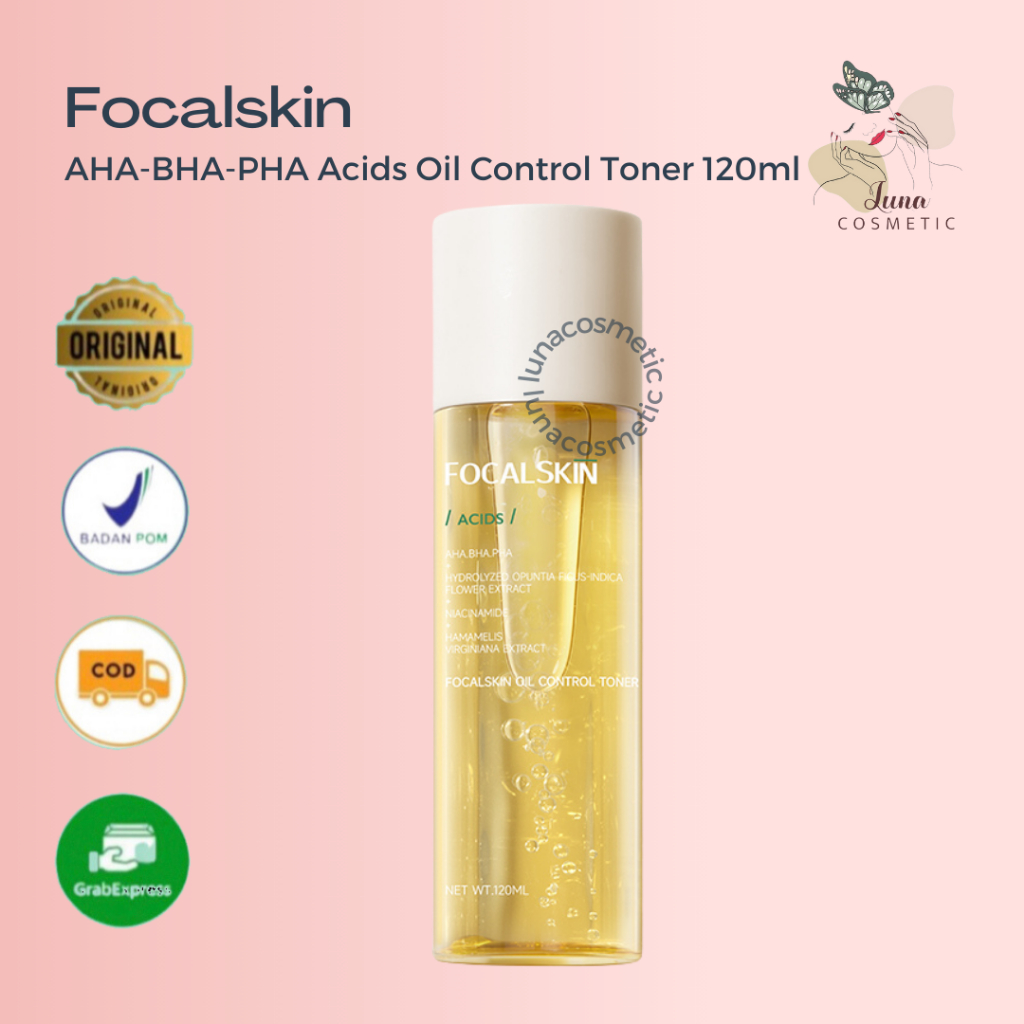 Jual Focalskin AHA-BHA-PHA Acids Oil Control Toner 120ml||20ml | Shopee ...