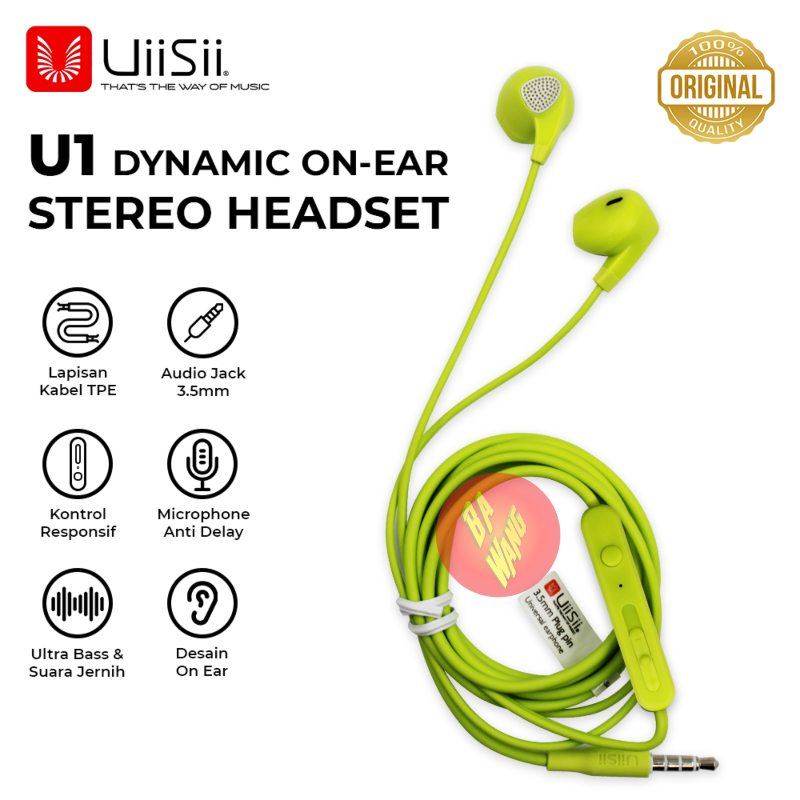 Jual UiiSii U1 Heavy Bass Earphone Handsfree Headset Mic Volume Control ...