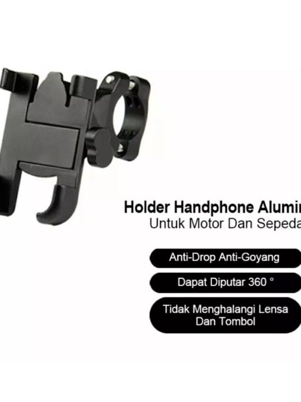 Jual holder hp motor full besi keseluruhan stang motor original universal kuat holder c1 ...