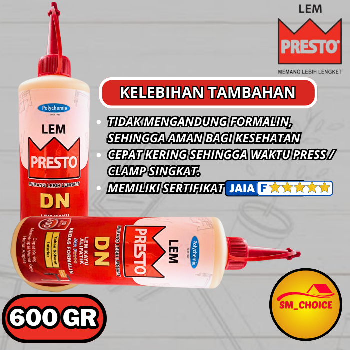 Jual LEM KAYU ALIFATIK PRESTO DN 600G LEM PRESTO LEM KAYU SERBAGUNA LEM ...