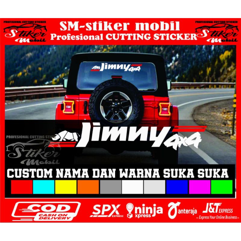 Jual stiker kaca belakang mobil jimny katana jeep stiker cutting ...