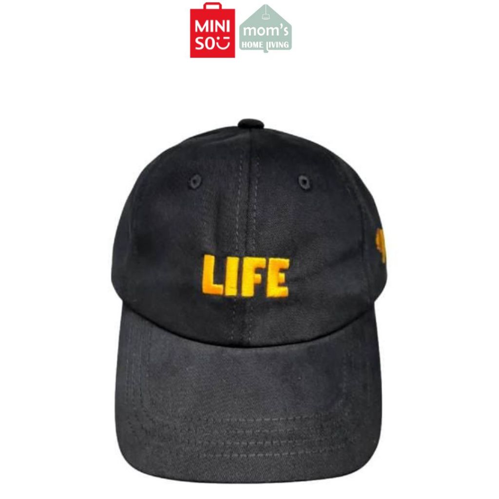 Jual MINISO Topi Baseball Cap "Life" Warna Black & Blue | Shopee Indonesia