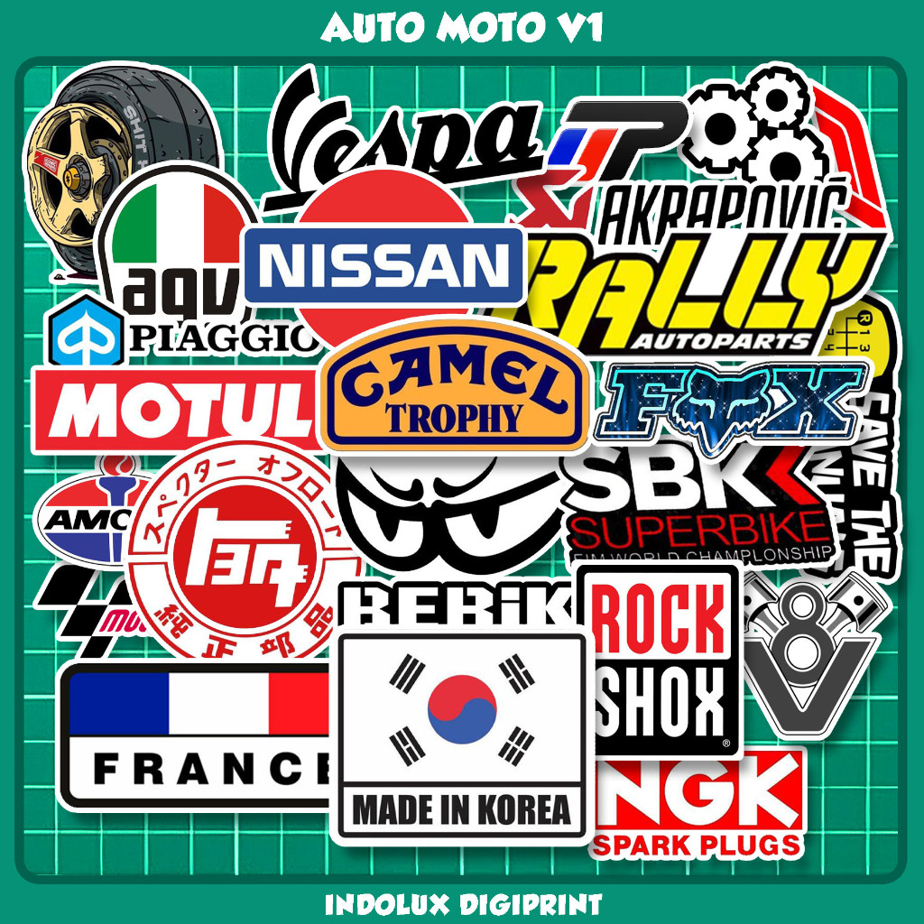 Jual Otomotif Stiker 100 Pcs Logo Racing Pack Stiker Motor Balap ...