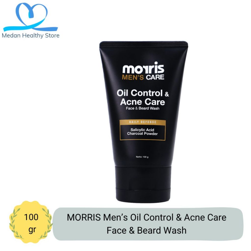 Jual MORRIS Men's Oil Control & Acne Care Face & Beard Wash 100 gr ...