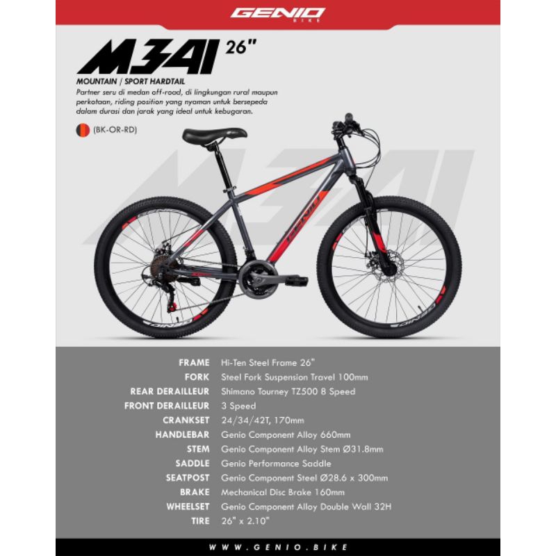 Jual Sepeda GENIO MTB M341 20 24 inch 8 speed | Shopee Indonesia