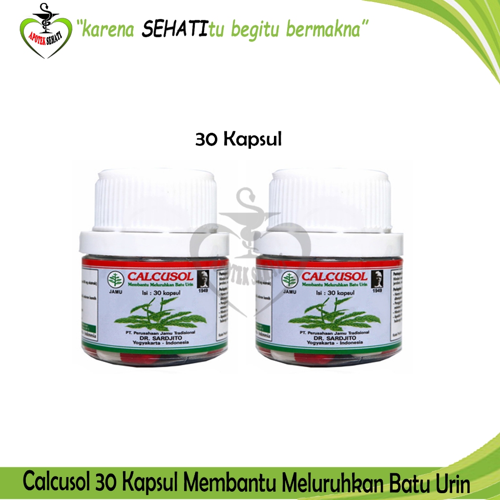 Jual CALCUSOL 30 KAPSUL SUPLEMEN HERBAL BATU GINJAL (BATU URIN) SERTIFIKASI HALAL BPOM | Shopee ...