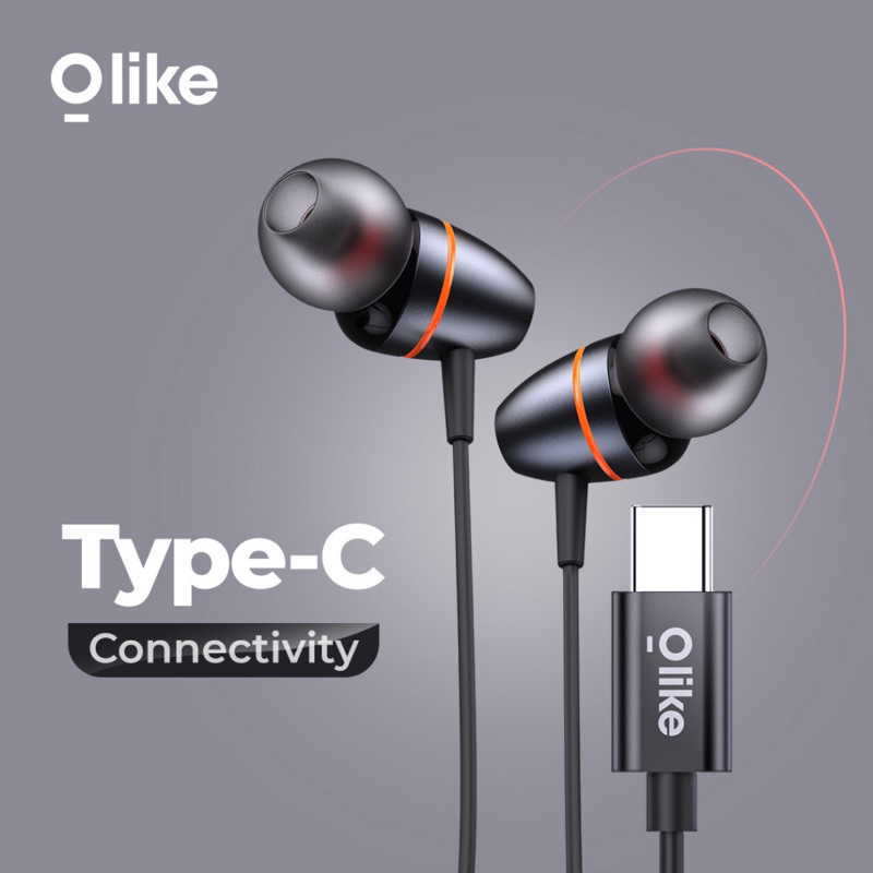 Jual OLIKE Headset E202C Earphone Colokan Type-C Headphone Metal Super ...
