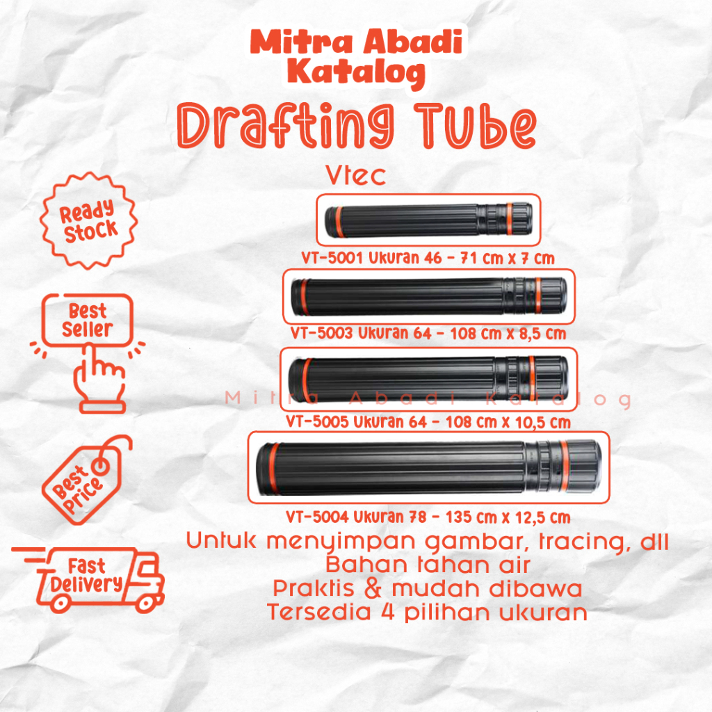 Jual DRAFTING TUBE VTEC TABUNG GAMBAR VT5001 VT5003 VT5005 VT5004 ...