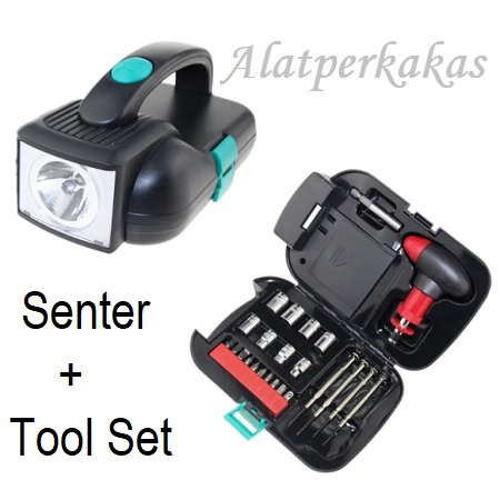 Jual Senter Plus 24 Pcs Tool Kunci Set Obeng Socket Set Tool Box ...