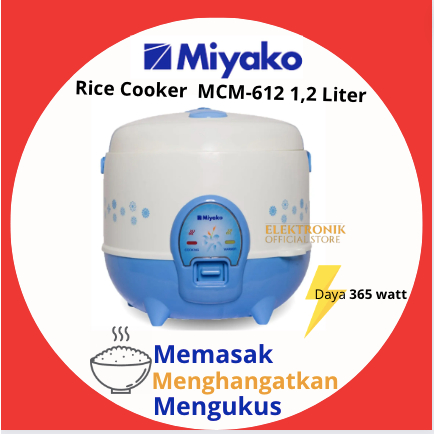 Jual MIYAKO RICE COOKER MCM-612 3IN1 KAPASITAS 1.2 LITER/MCM 612/MCM612 ...