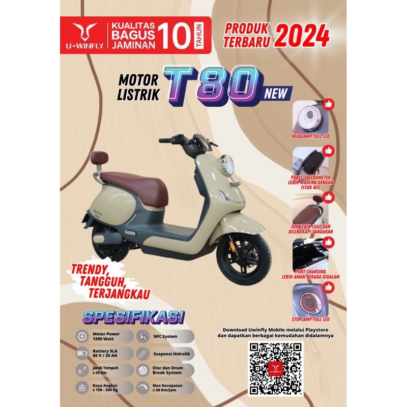 Jual sepeda motor listrik uwinfly t80 / T80 | Shopee Indonesia