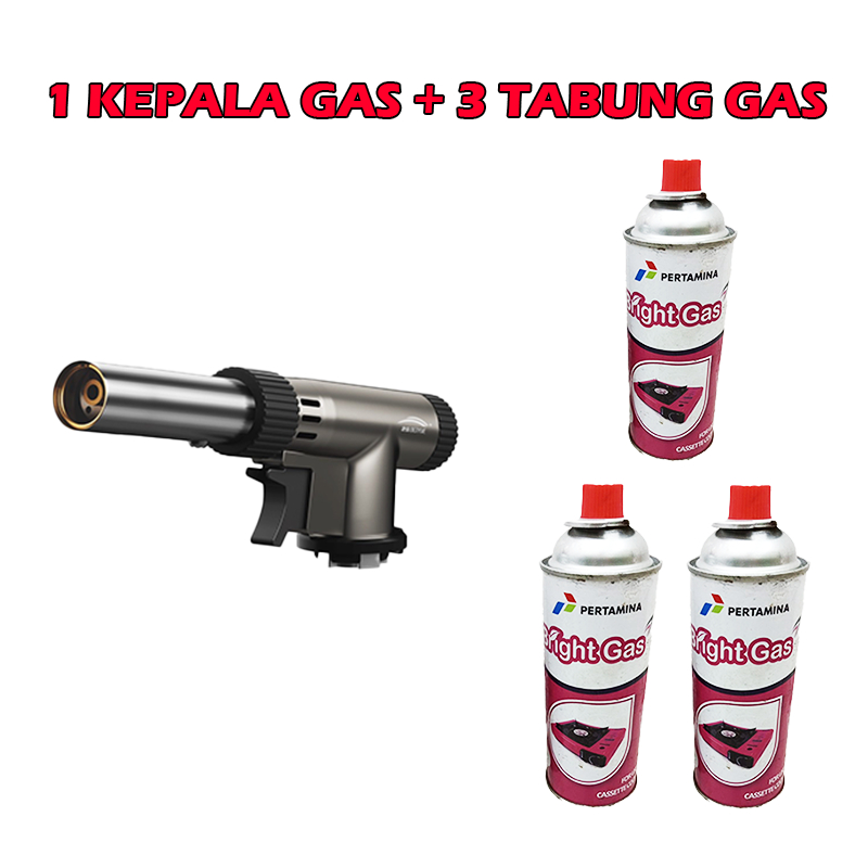 Jual Portable Kepala Gas Torch BBQ Blow Torch Flame Gun Korek Metal ...
