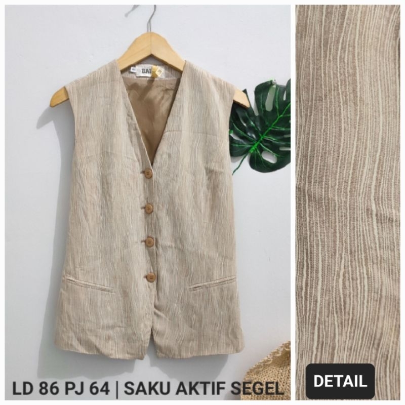 Jual Vest Blazer Motif Vintage / Rompi Blazer Motif Vintage / Tailored ...