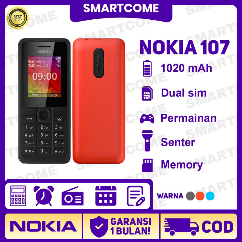 Jual HP NOKIA 107 HANDPHONE Jadul Murah Garansi Toko | Shopee Indonesia